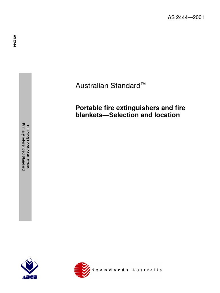 AS 2444-2001 Portable Fire Exinguishers & Fire Blankets | PDF | Safety ...