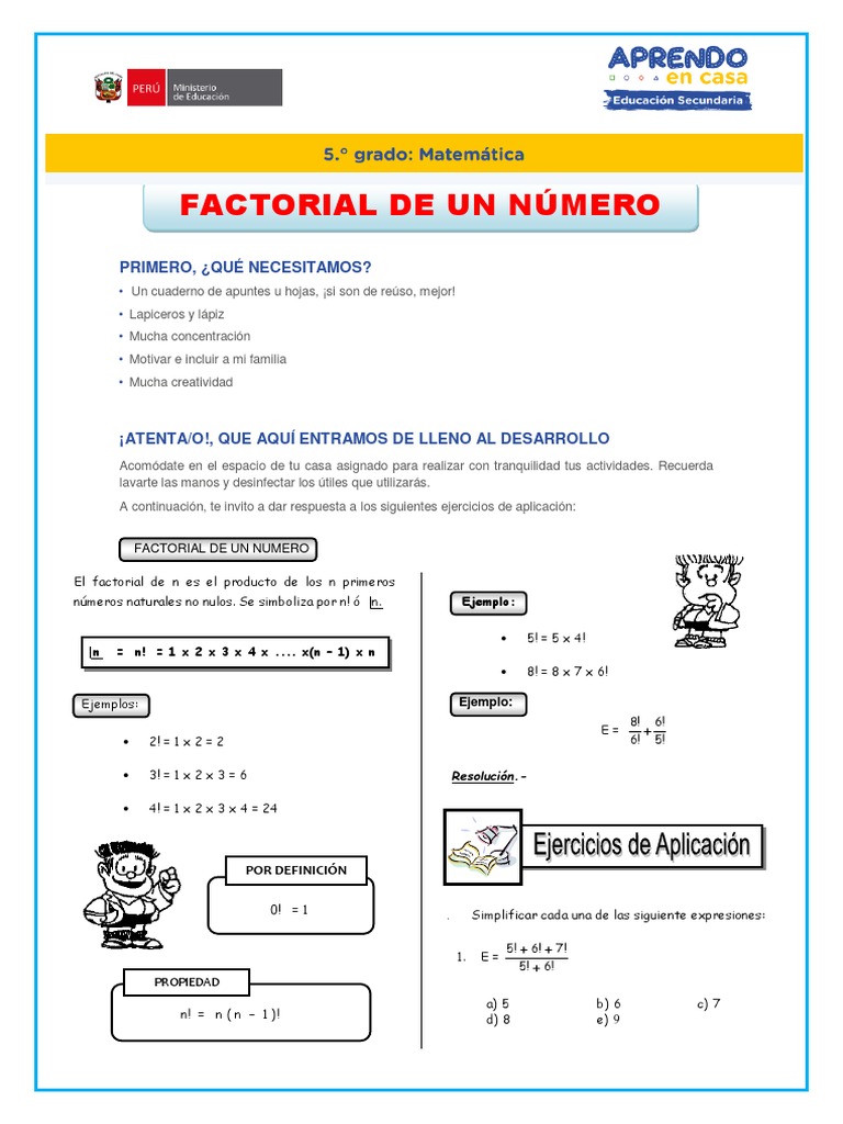 Factoriales - Matematica | PDF | Matemáticas