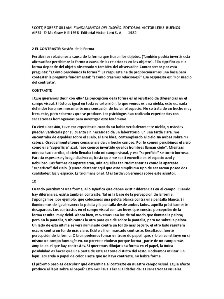 Scott, Robert Gillam. Fundamentos Del Diseño | PDF | Percepción | Color