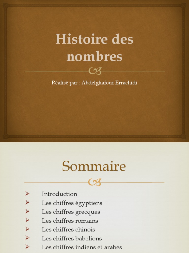 Histoire Des Nombres | PDF | Mathématiques | Notation (mathématiques)