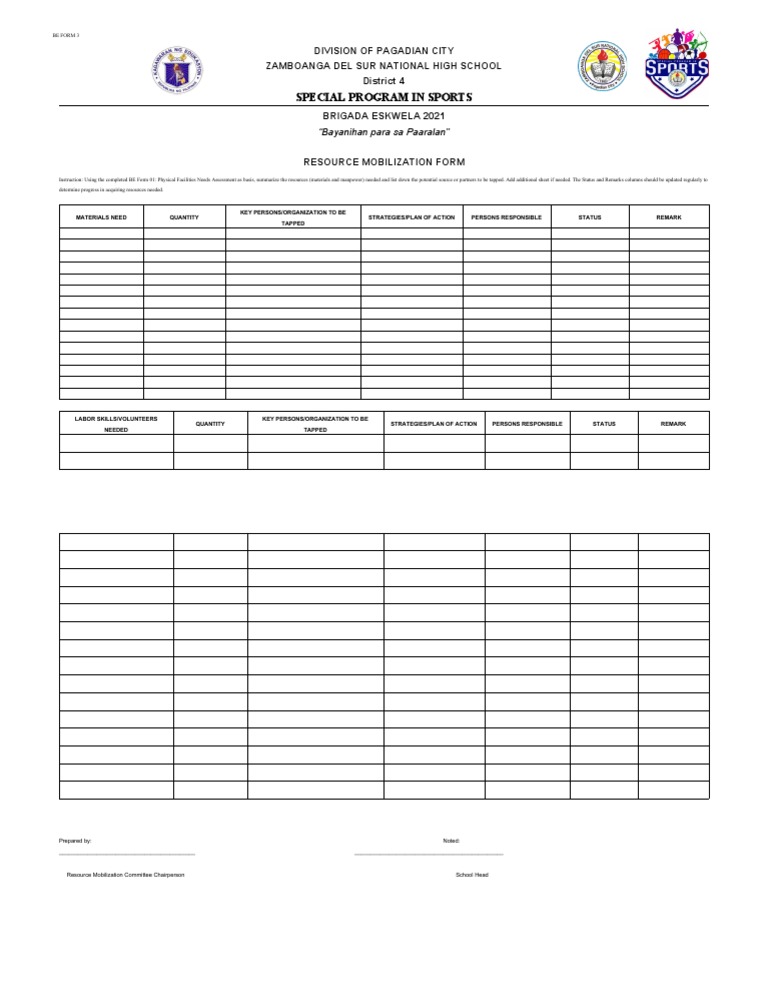 Resource Mobilization for Brigada Eskwela | PDF