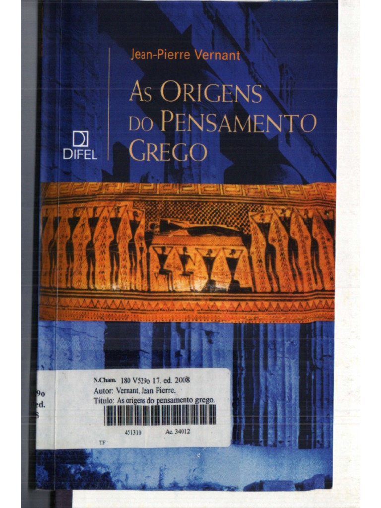 As Origens Do Pensamento Grego - Jean Pierre Vernant | PDF