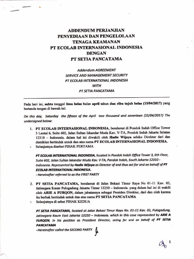 Adendum Perpanjangan | PDF