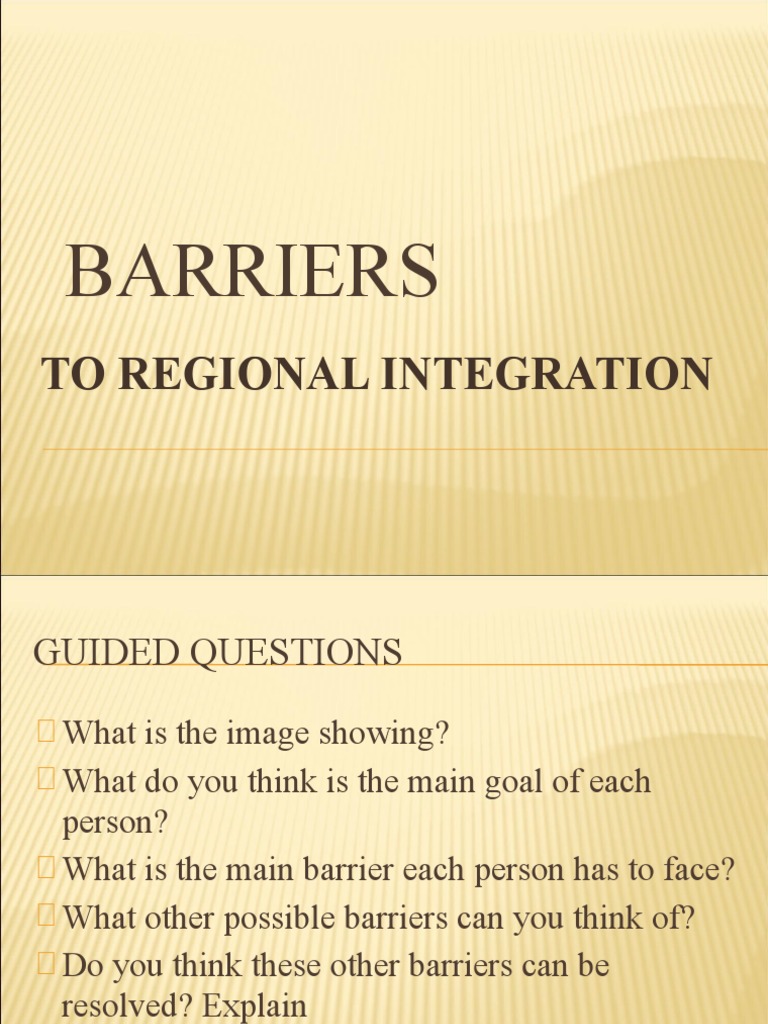 Barriers To Regional Integration | PDF | Market (Economics) | Competition