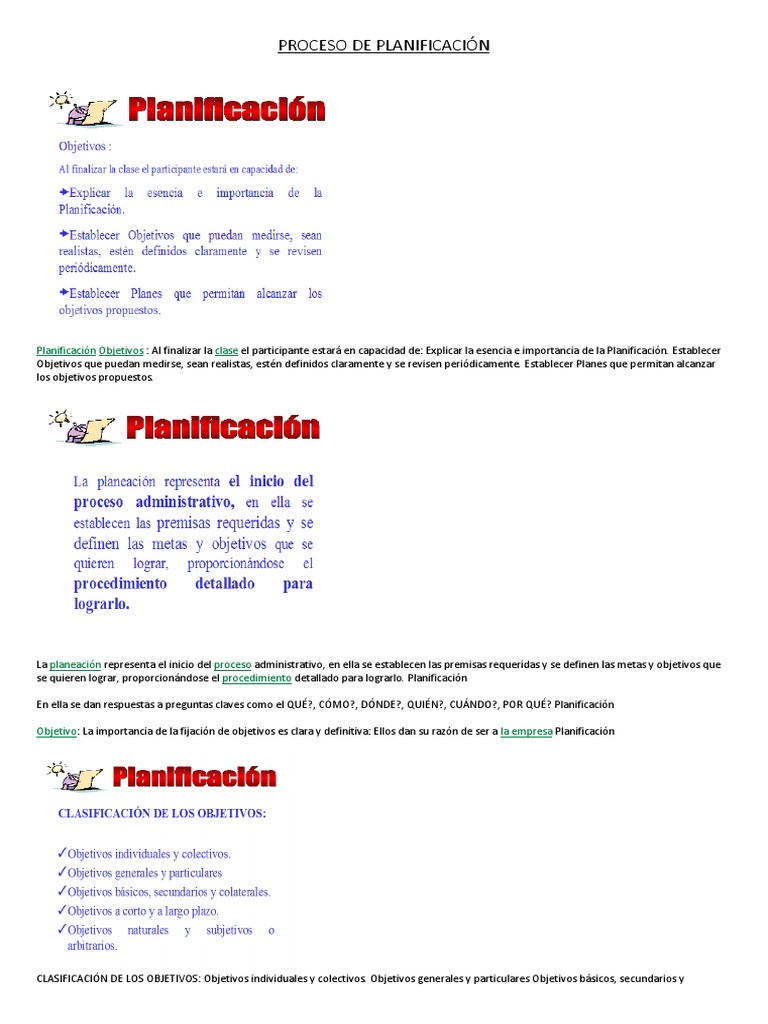 Proceso de Planificacon (Acabado) | PDF | Planificación | Planificación ...