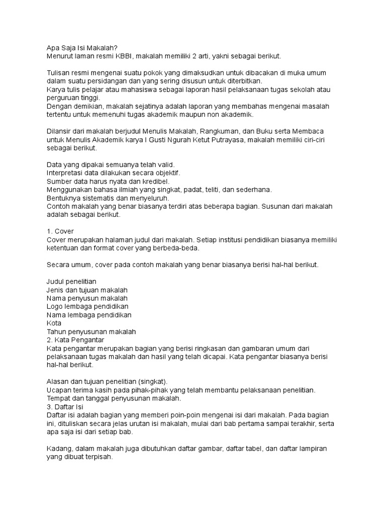Struktur dan Isi Makalah yang Benar | PDF