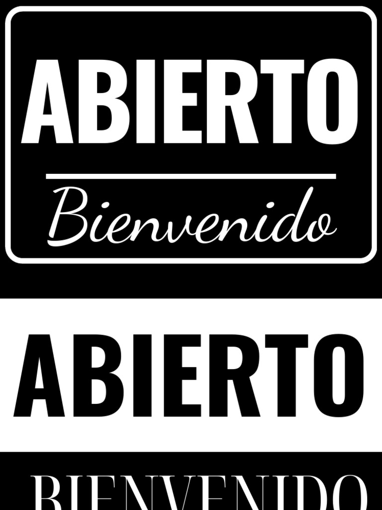 Beige Minimalist Closed Open Sign Landscape Poster | PDF