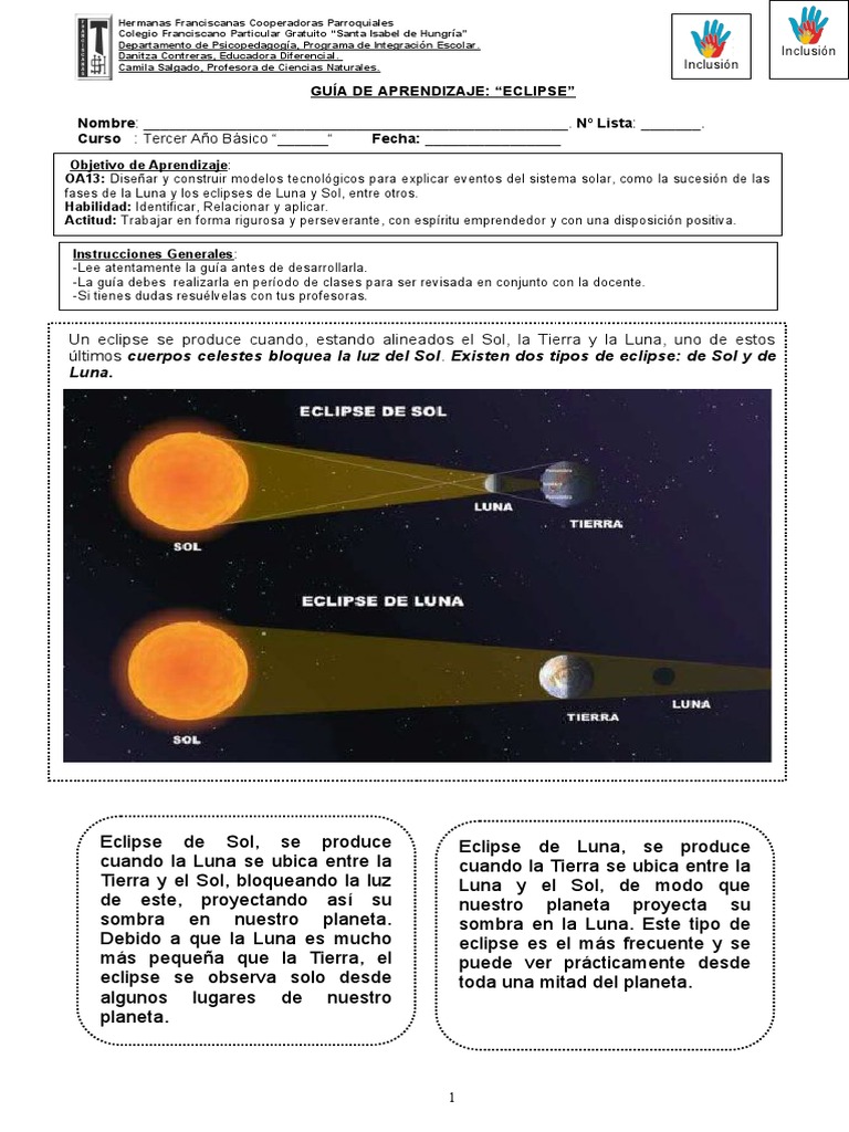 Guia de Aprendizaje Luna-Eclipse | PDF
