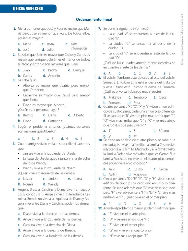 F0 - Ordenamiento Lineal | PDF