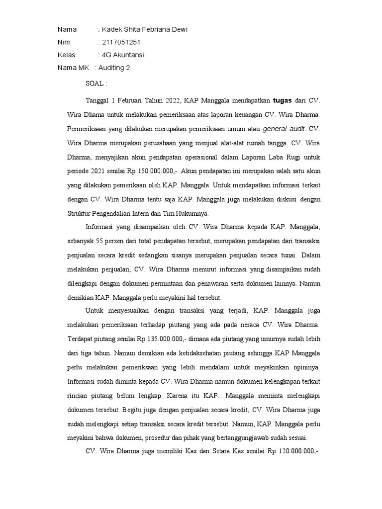 03 - 2117051251 - Kadek Shita Febriana Dewi - 4G Akuntasi | PDF