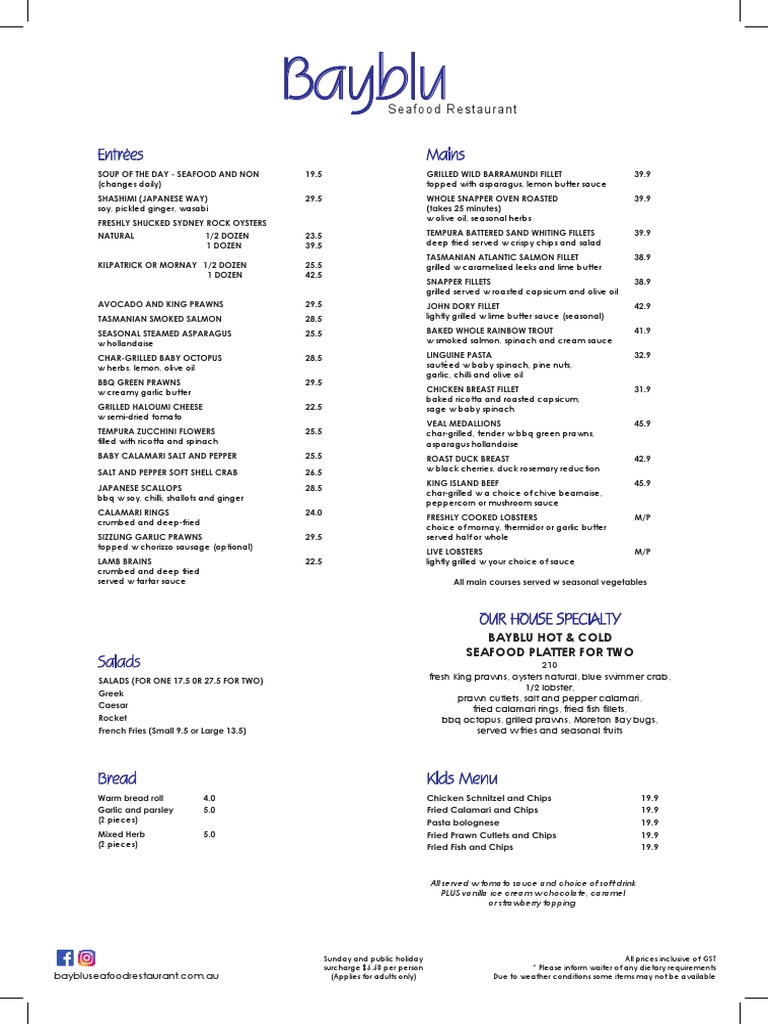 AlaCart Menu 1 | PDF