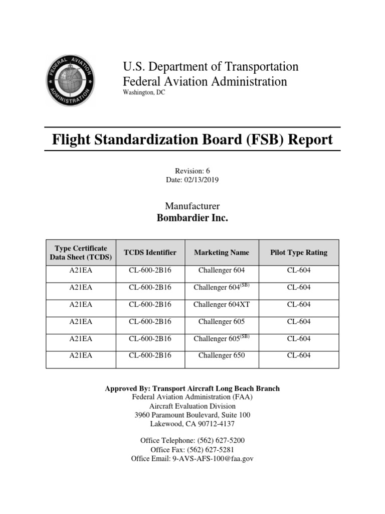 Challenger 604/605/650 Pilot Ratings Guide | PDF | Cockpit | Federal ...