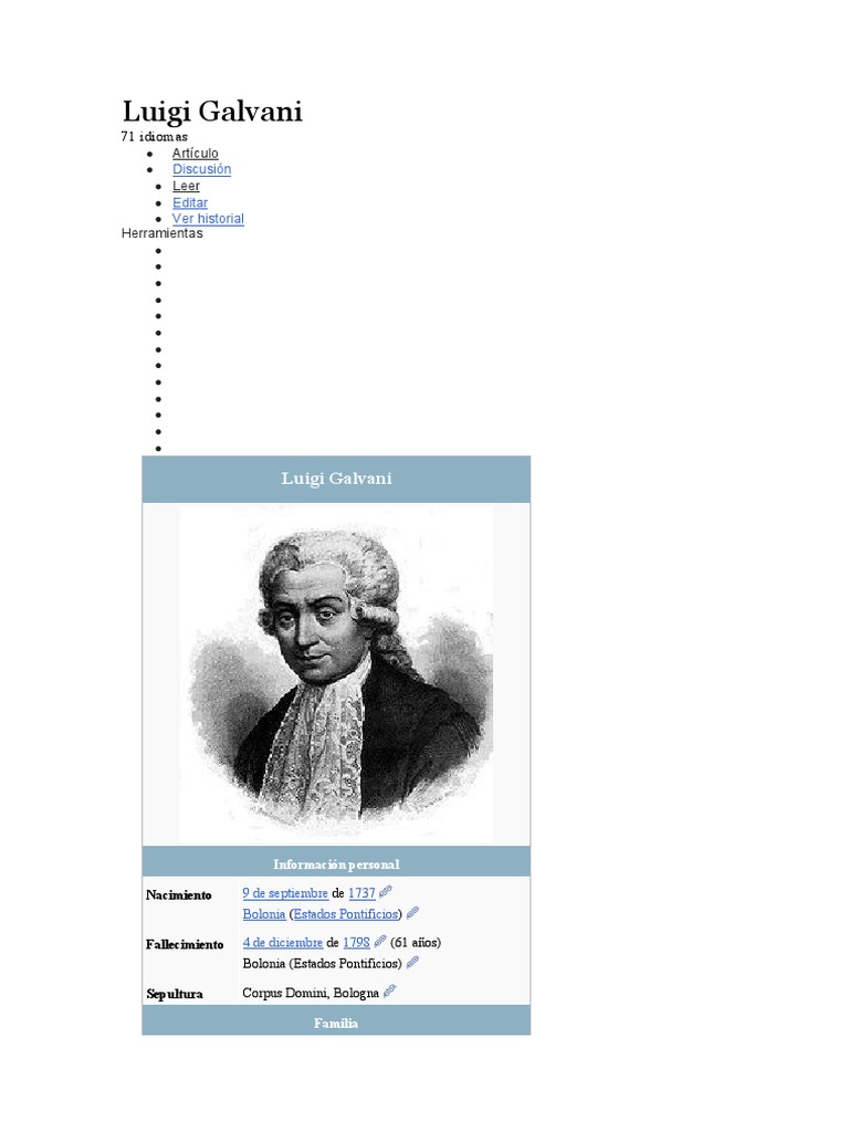 Aportaciones de Luigi Galvani a la electricidad | PDF | Filosofía