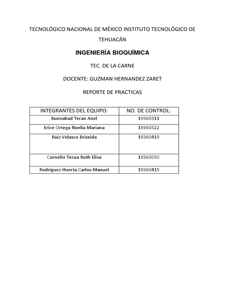 PRACTICA 2 TEC DE CARNES | PDF | Glucólisis | Carne