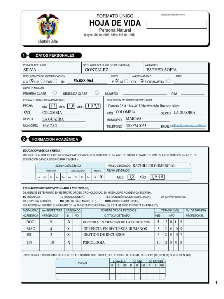 Hoja de Vida Esther Silva 2022 (1) 2 | PDF | Economias | Business
