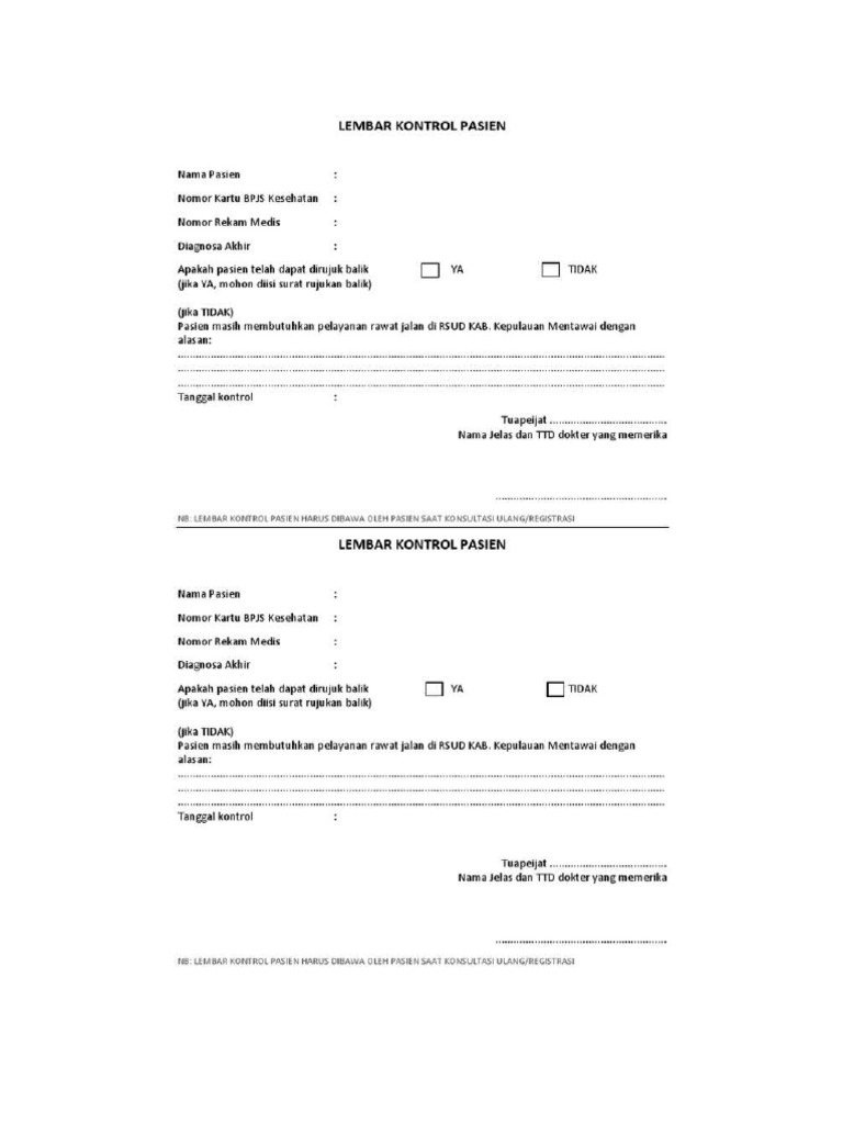 Contoh Surat Kontrol Pdf