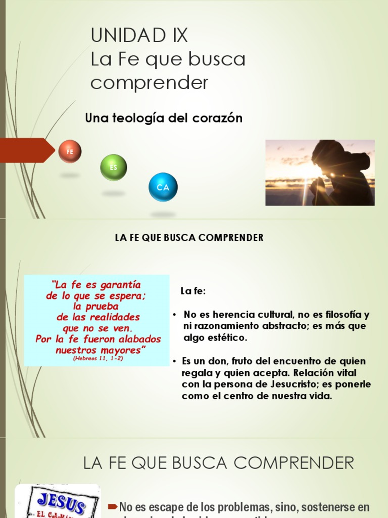 Principios y Valores I - C10 - La Fe Que Busca Compreender | PDF | Fe ...