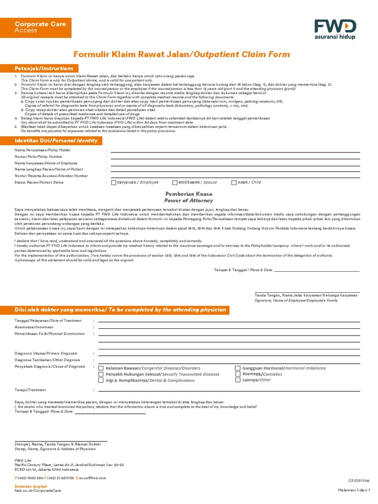 Form Rajal FWD | PDF