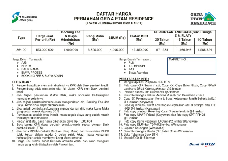 Contoh Tabel Simulasi KPR | PDF