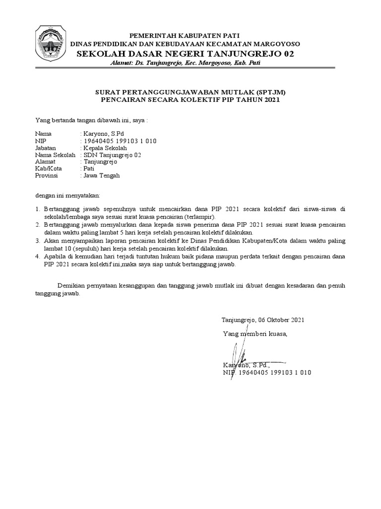 SPTJM Pip | PDF | Kesehatan Holistik