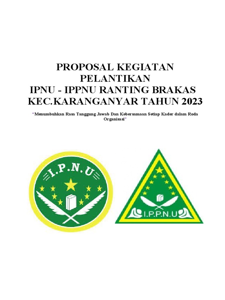 Proposal Pelantikan Ipnu Ippnu Brakas | PDF | Karier & Perkembangan