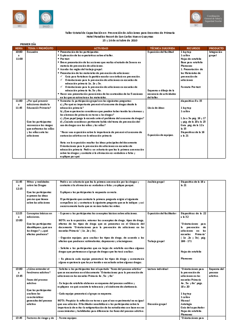 Carta Descriptiva | PDF | Plan de estudios | Educación primaria