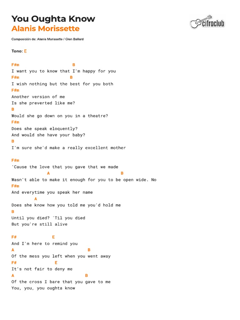 You Oughta Know | PDF