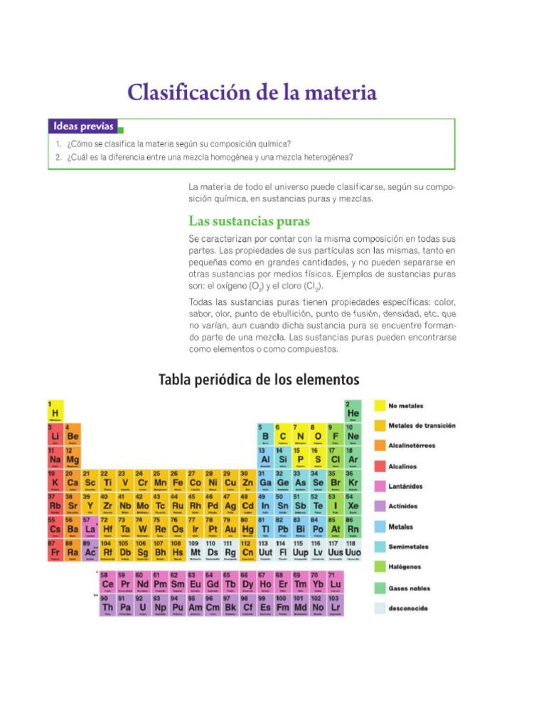 Clasificacion de La Materia | PDF