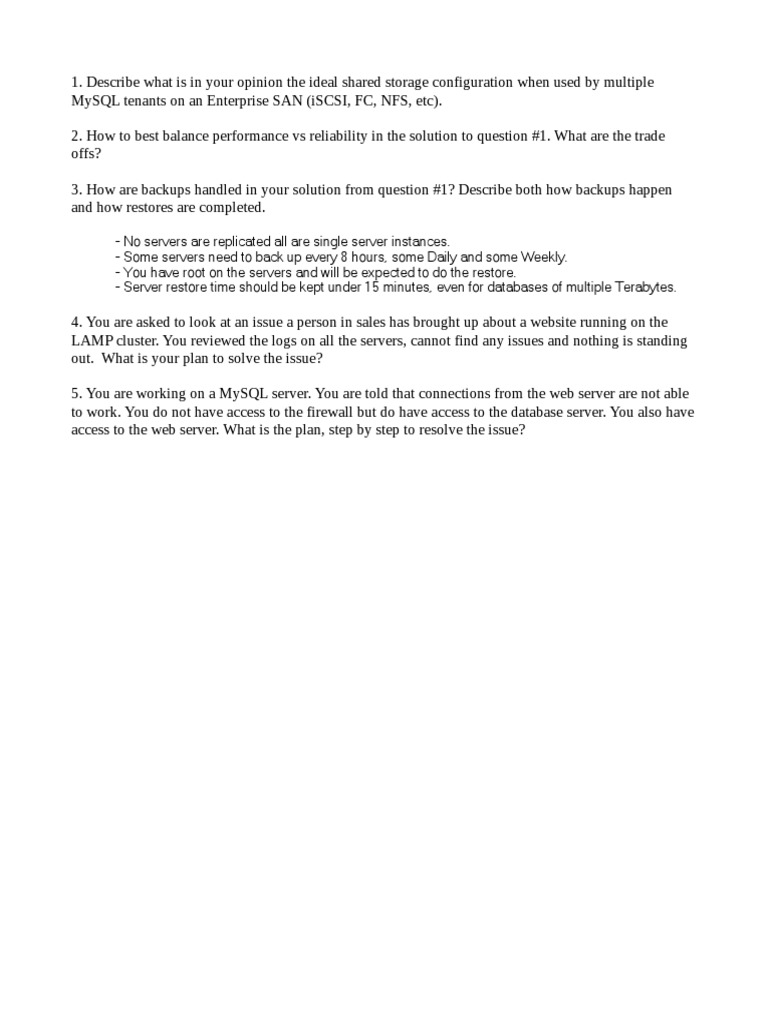 Sys Admin Questionnaire | PDF