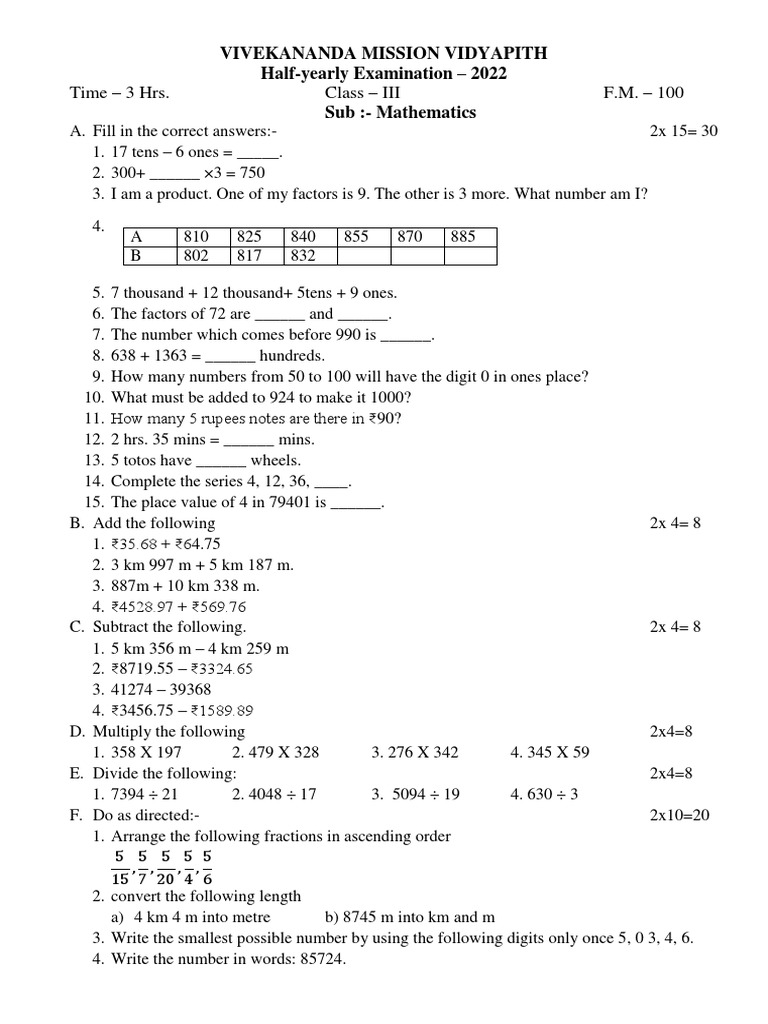 Math III QSTN Priya | PDF | Mathematics | Mathematical Concepts