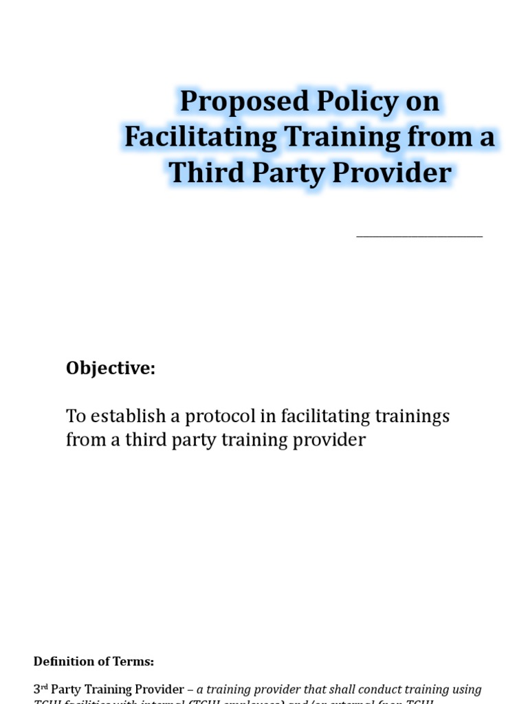 3rd Party Training Policy | PDF | Business | Economies