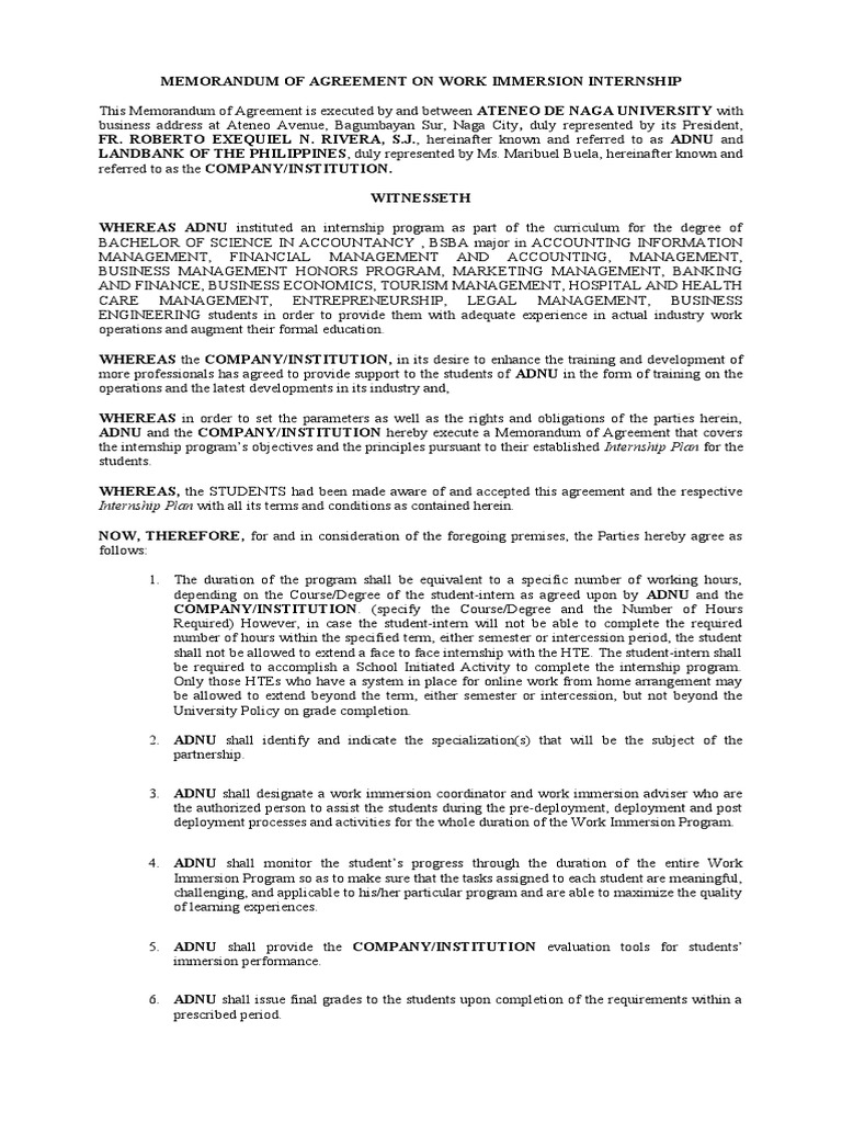 Moa-Lgu Sf-For-Sy-2022-2023 | PDF | Internship | Job Hunting