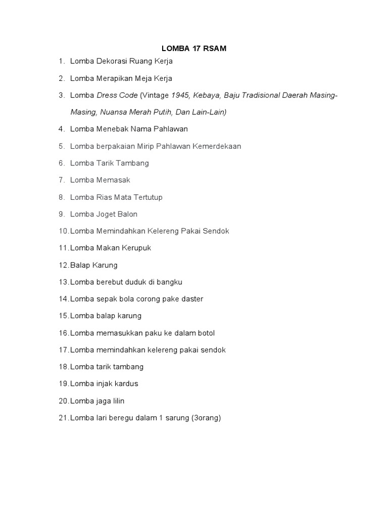 LOMBA 17an | PDF