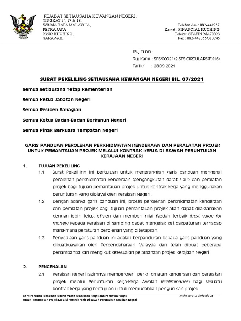 Surat Pekeliling SKN Bil. 07.2021 | PDF