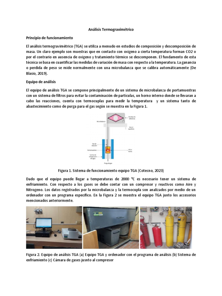 Ficha Analisis TGA | PDF | Temperatura | Análisis termogravimétrico