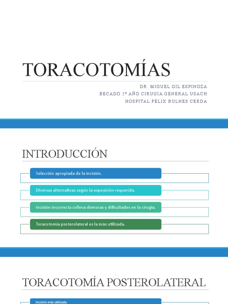 Toracotomías | PDF | Tórax | Pulmón