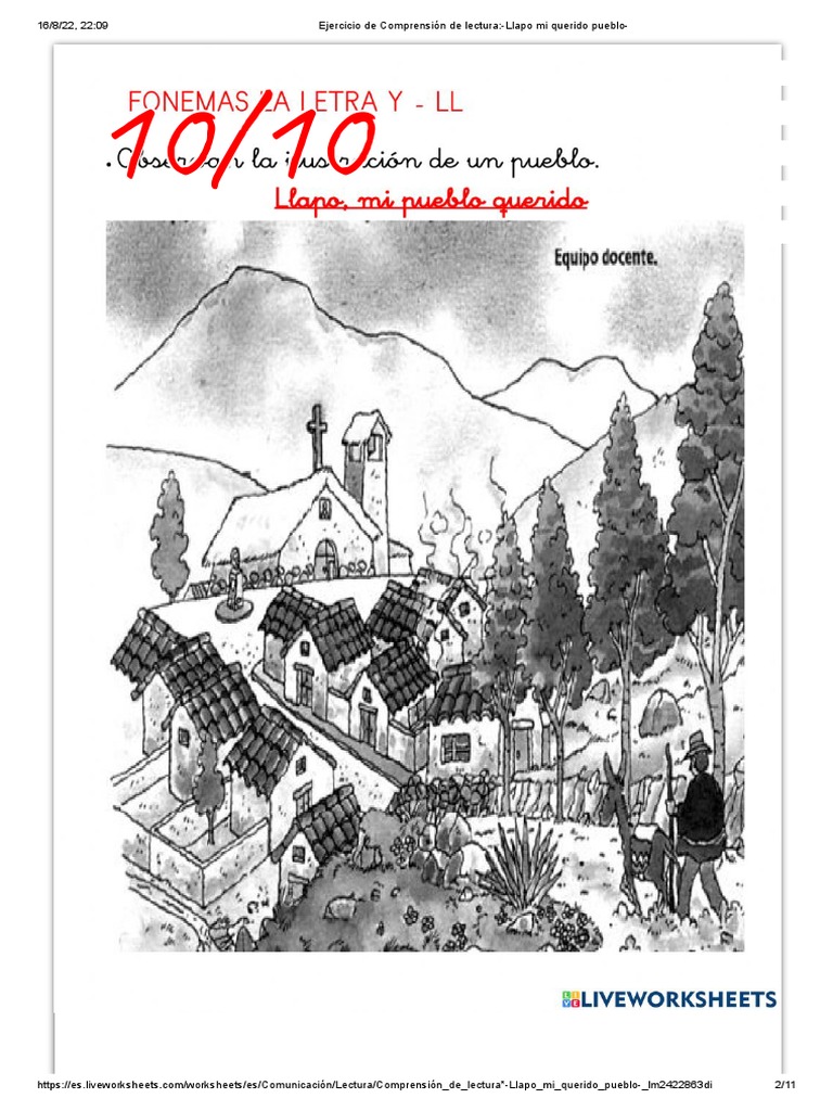 Ejercicio de Comprensión de Lectura - Llapo Mi Querido Pueblo | PDF