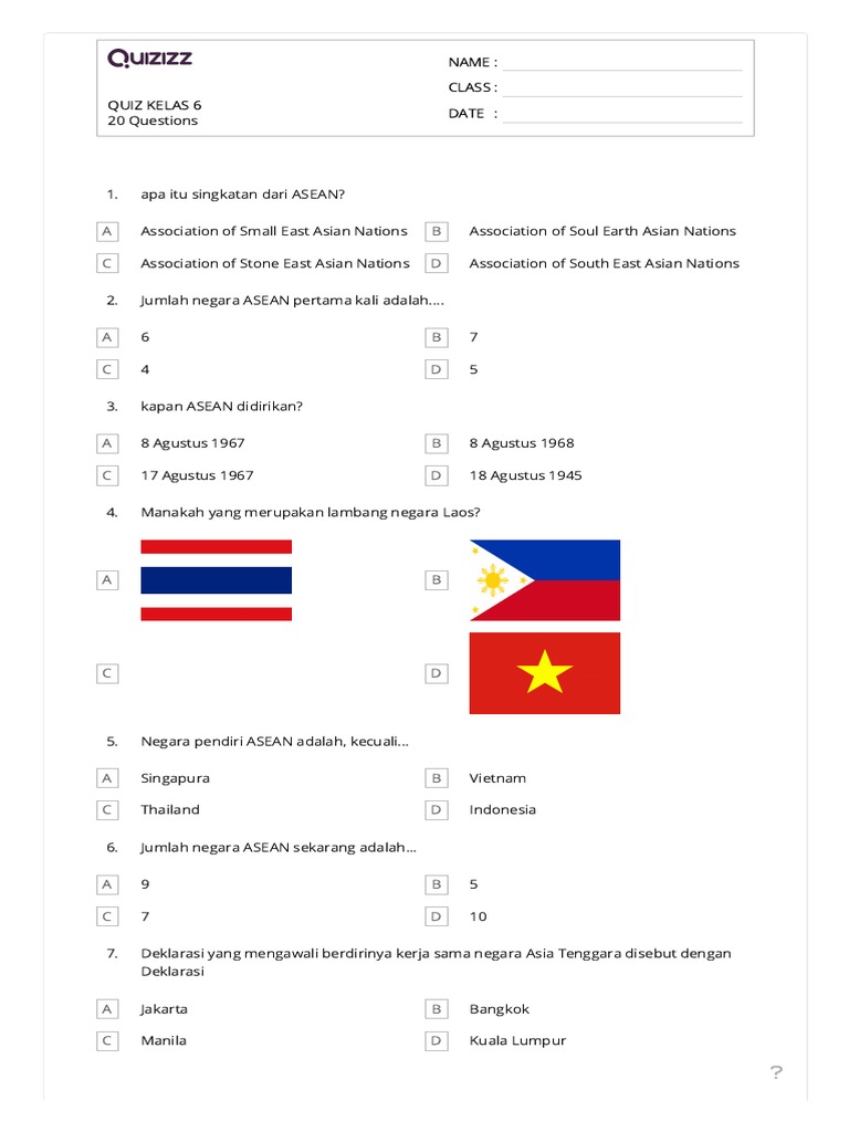 Quiz Kelas 6 | PDF