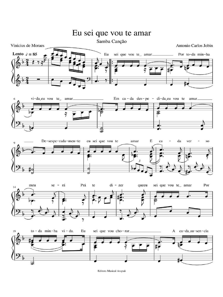 Eu Sei Que Vou Te Amar | PDF