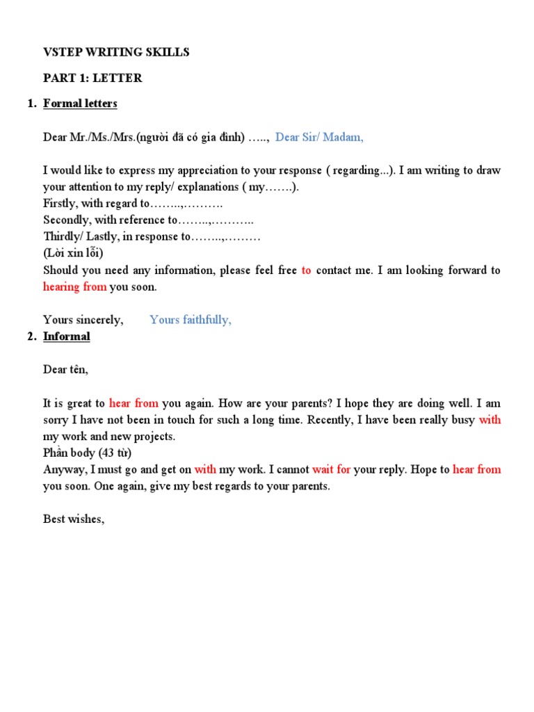 Vstep Writing Skills | PDF