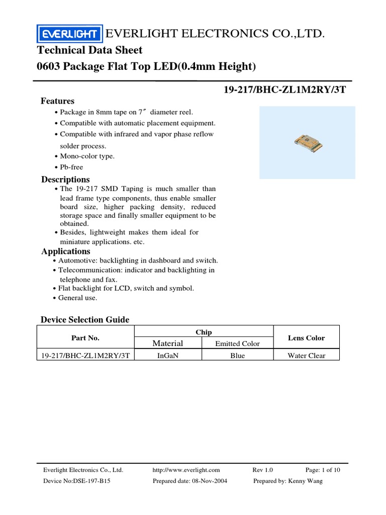 19-217 - BHC-ZL1M2RY - 3T Datasheet | PDF | Soldering | Light Emitting ...