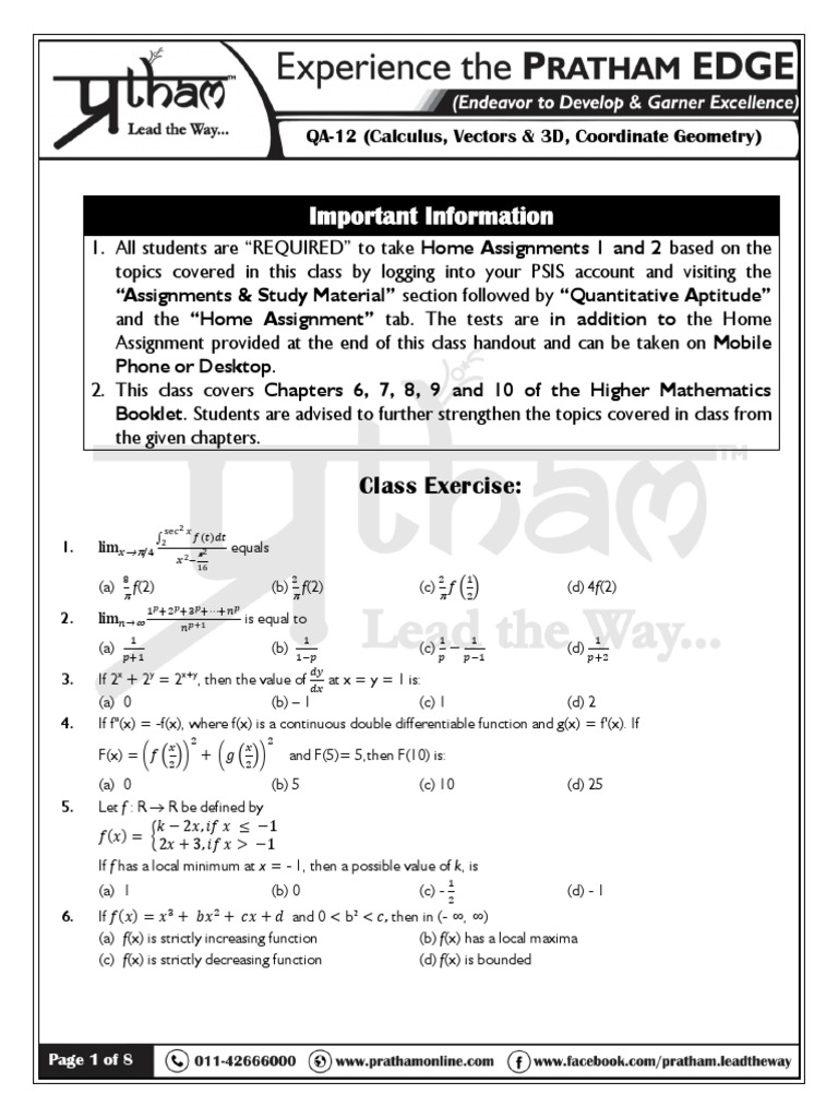 Qa 12 | PDF | Equations | Line (Geometry)