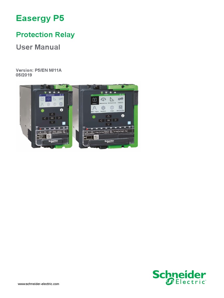 Easergy P5 User Manual P5 en M 11A | PDF | Relay | Programmable Logic ...