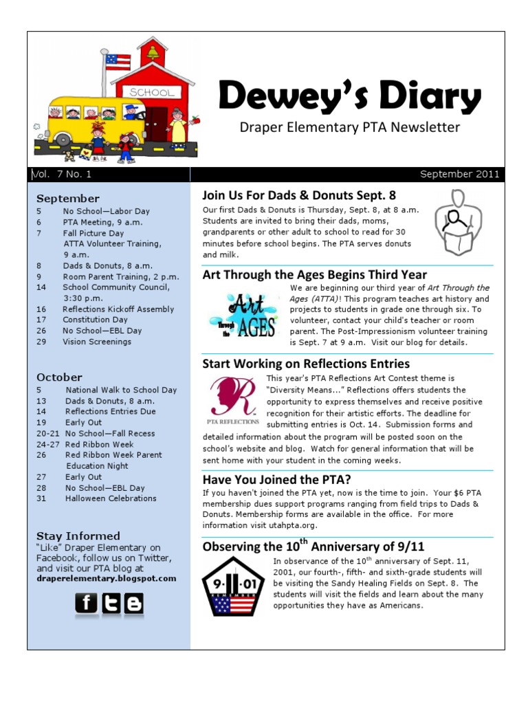 Sept PTA Newsletter | PDF | Teachers | Schools