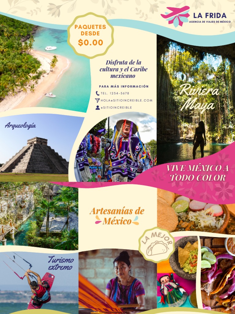 Tríptico Agencia de Viajes Riviera y Turismo Cultural de México ...