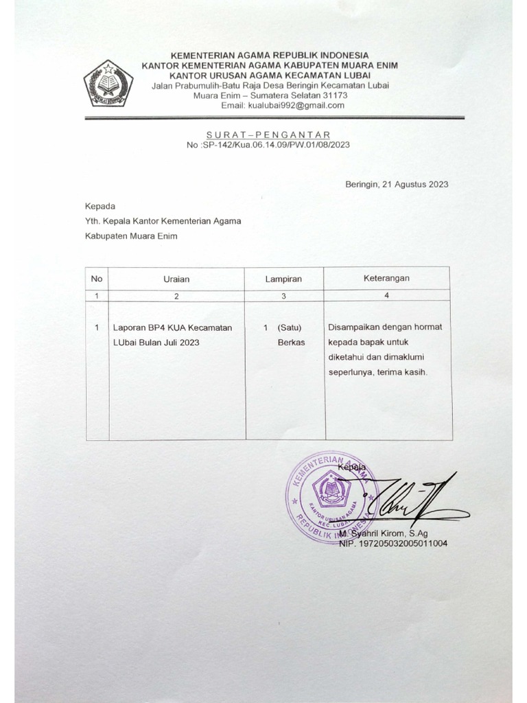 Bp4 Kec - Lubai | PDF