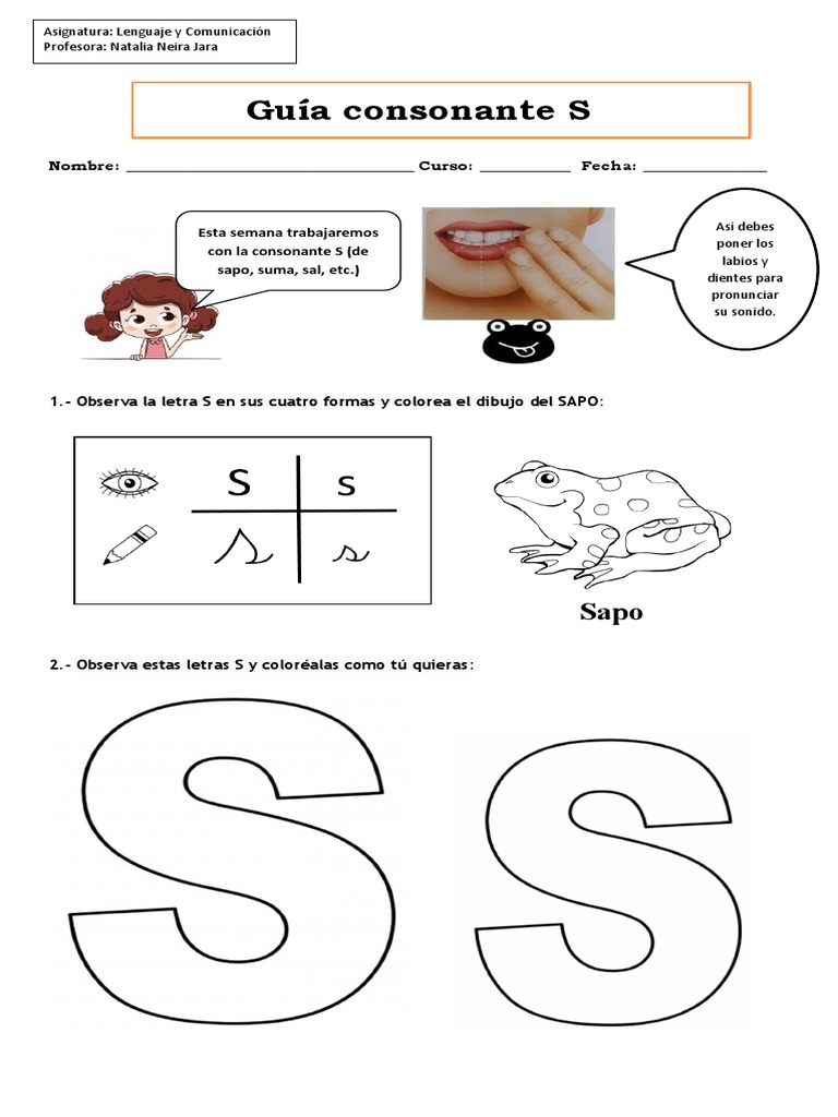 Guía Consonante S | PDF | Lingüística | Comunicación humana
