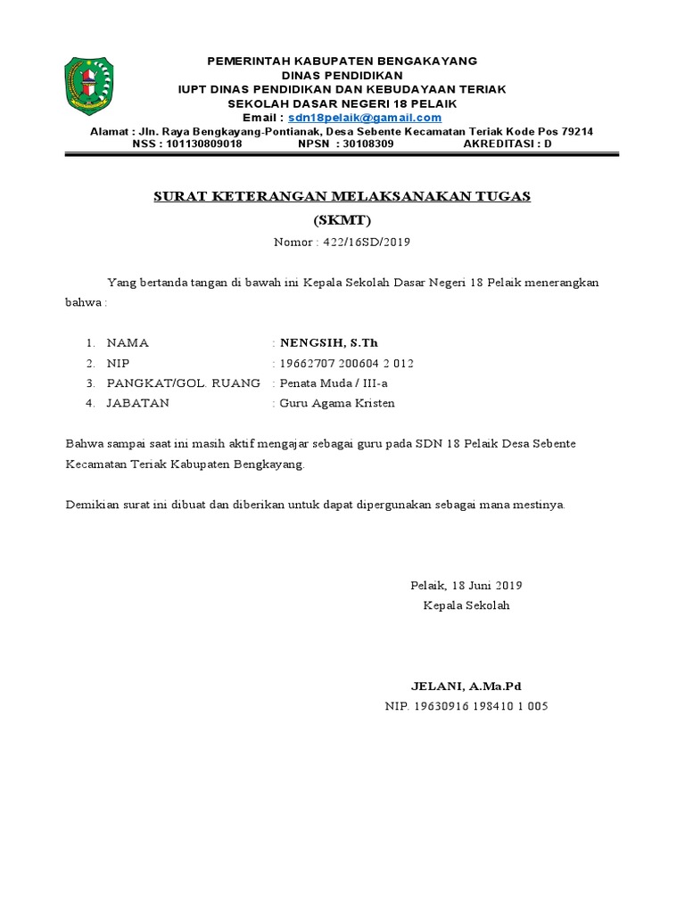 Contoh Surat SKMT | PDF