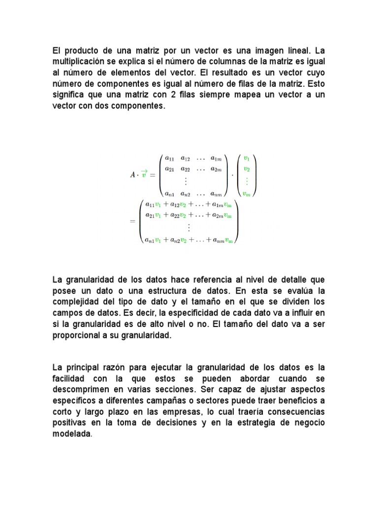 El Producto de Una Matriz Por Un Vector Es Una Imagen Lineal | PDF