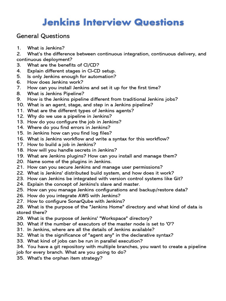 Jenkins Interview Questions | PDF | Software Repository | Computer Science